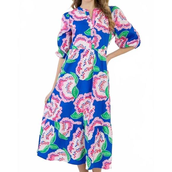 Mary Square | Dresses | New Mary Square Riley Dress In Petal Tango Blue ...